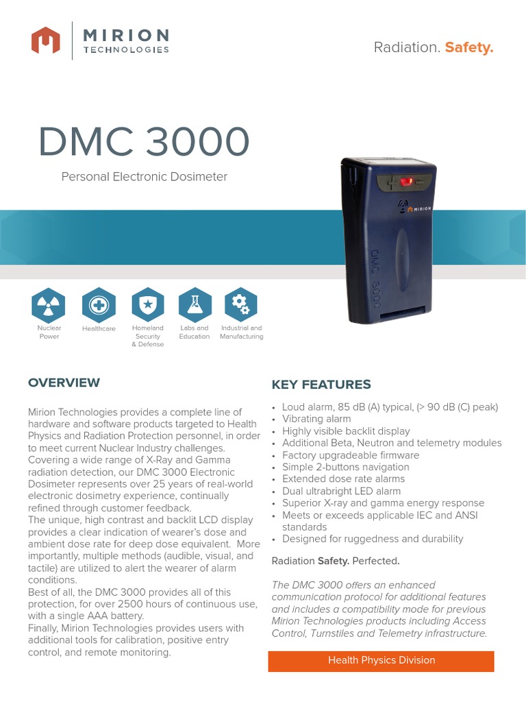 DMC 3000 | PDF | Dosimetry | Radiation Protection