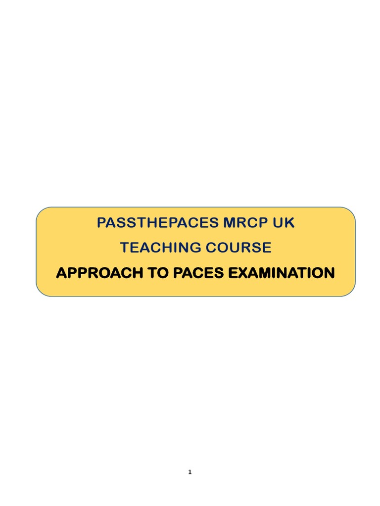 PACES Exam Preparation Guide | PDF | Medical Specialties | Clinical ...