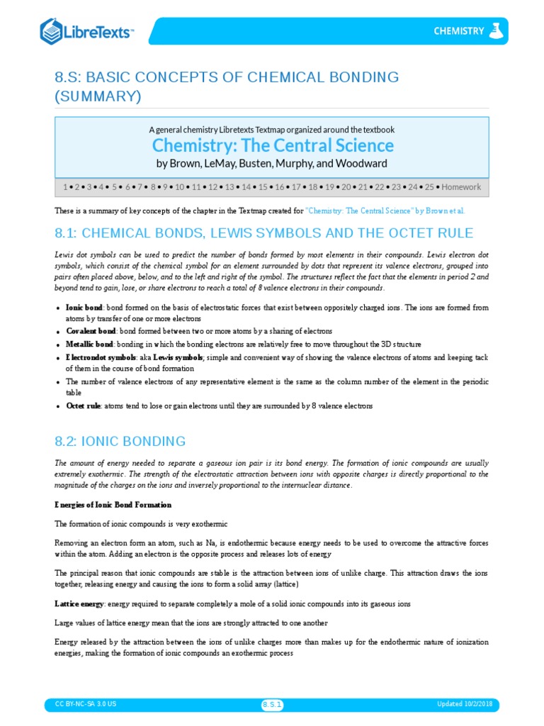 Chemistry: The Central Science: 8.S: Basic Concepts of Chemical Bonding ...