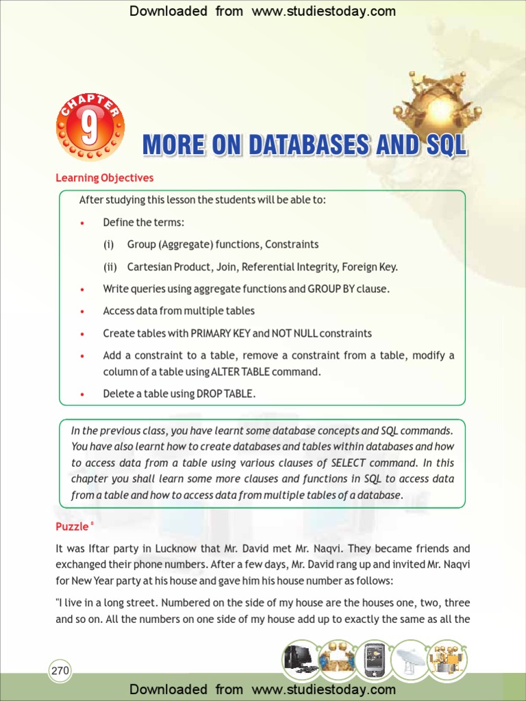 CBSE Class 12 Informatic Practices Databases and SQL | PDF | Table (Database) | Sql
