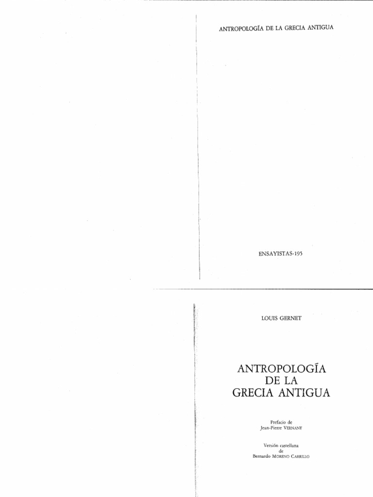 Gernet, Louis - Antropologia de La Grecia Antigua PDF | PDF