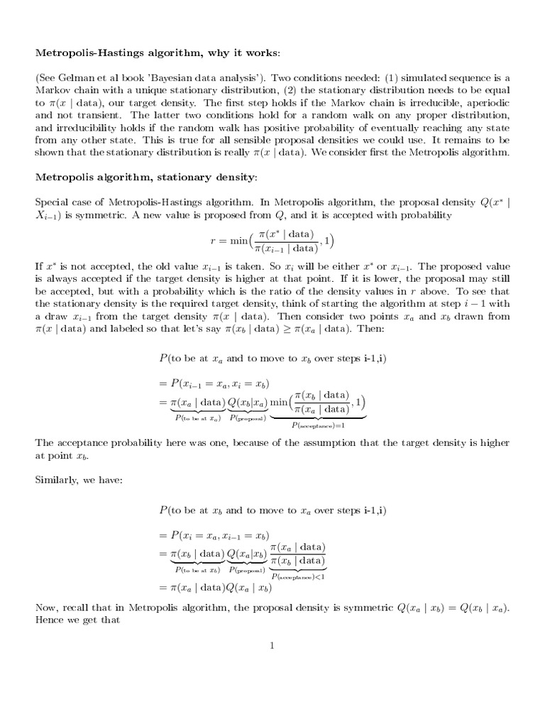 Metropolis Hastings Explained | PDF | Probability | Algorithms