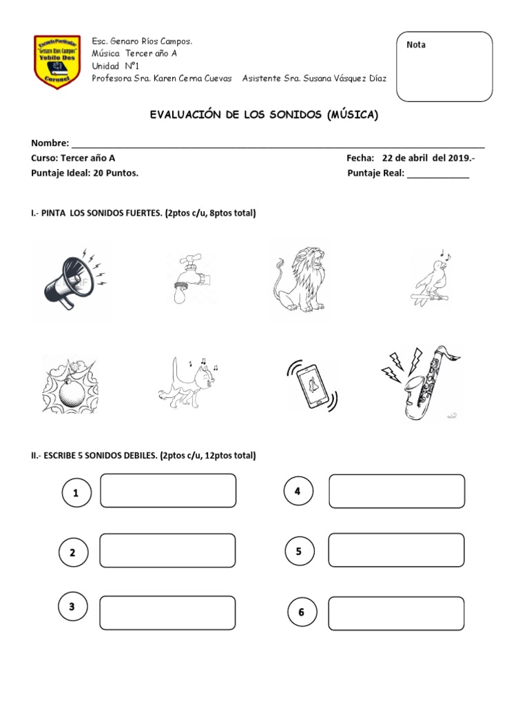 Evaluación de Sonidos para Niños | PDF