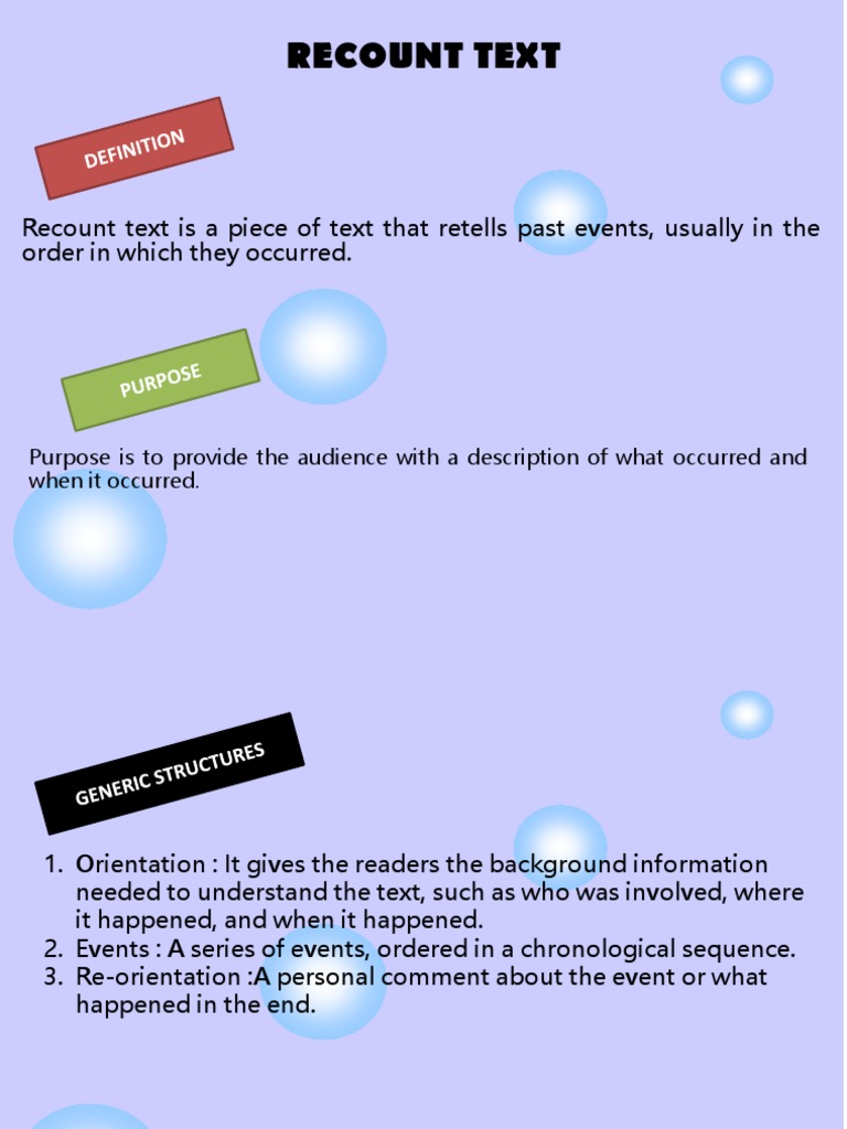 Recount Text | PDF | Verb | Adverb