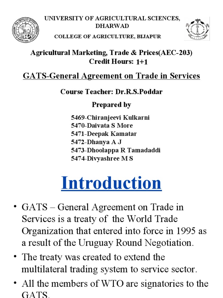 Gats 160830080255 | PDF | General Agreement On Trade In Services ...