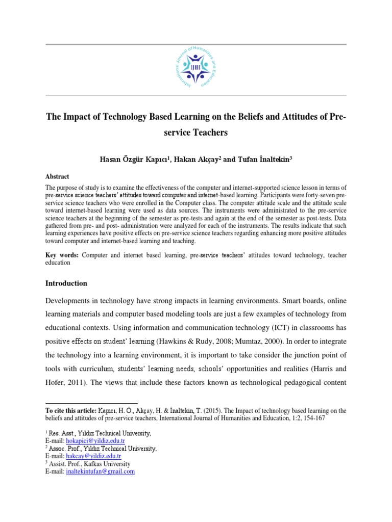 The Impact of Technology Based Learning | PDF | Educational Technology ...