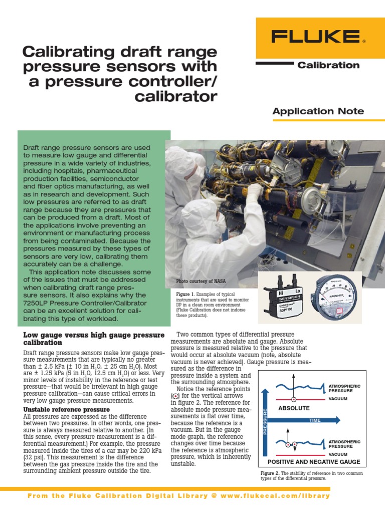 Calibrating Draft Range Pressure Sensors With A Pressure Controller ...