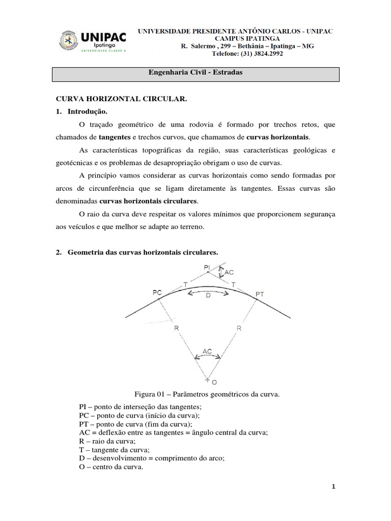 03 Curva Horizontal Circular | PDF | Pi | Curva