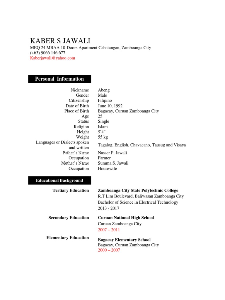 Kaber S Jawali: Personal Information | PDF | Semiotics | Cognition