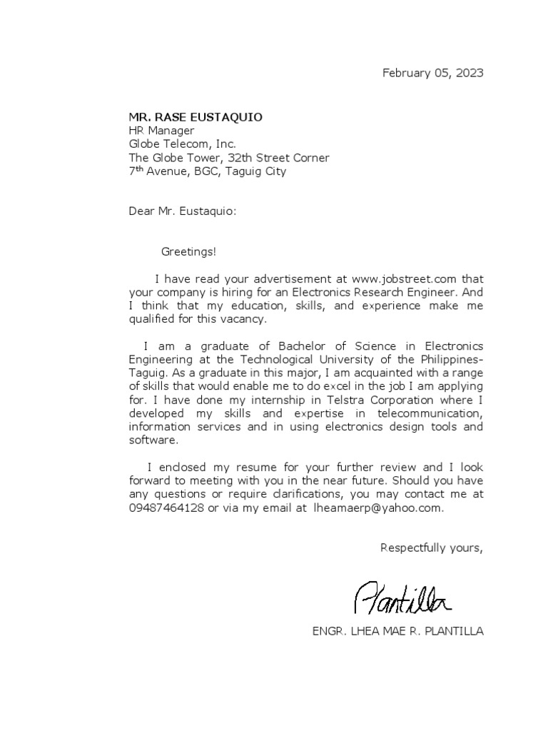 Application Letter | PDF