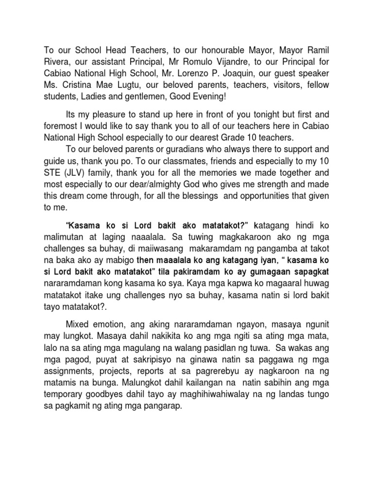 Final Speech | PDF