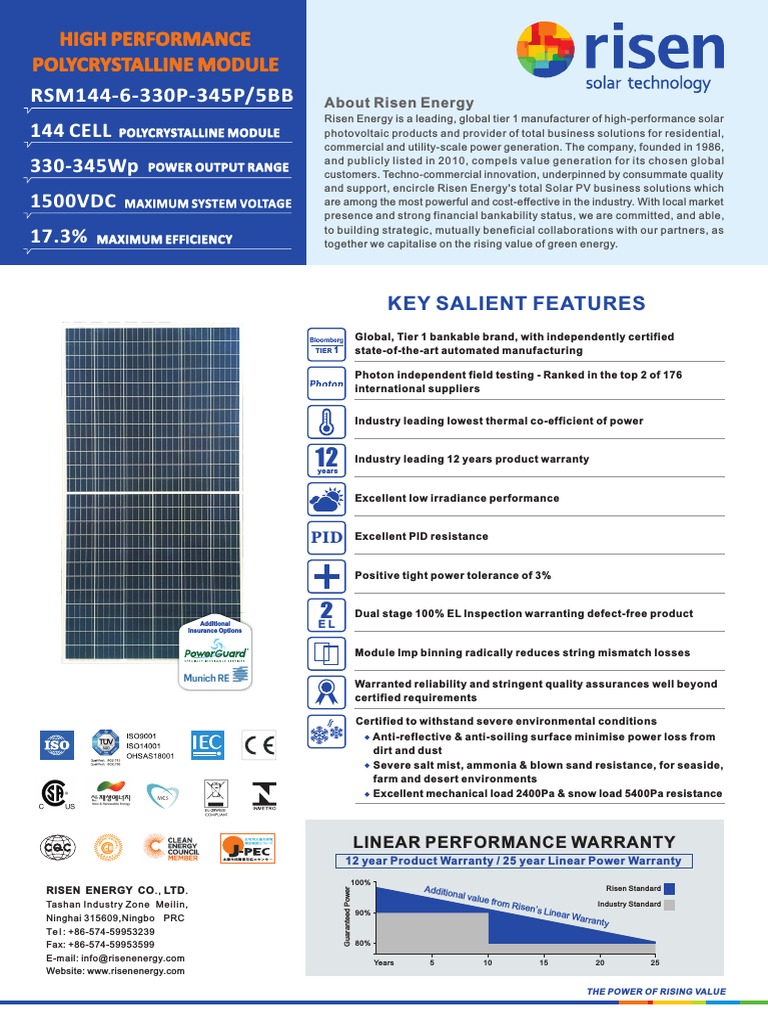 Risen Equipamentos | PDF | Photovoltaics | Electrical Engineering