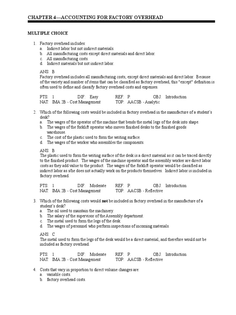 04 Accounting For Factory Overhead | PDF | Cost Accounting | Debits And ...