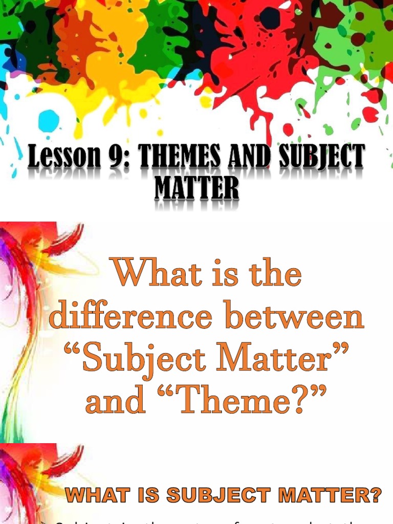 Understanding Theme and Subject Matter | PDF | Sculpture