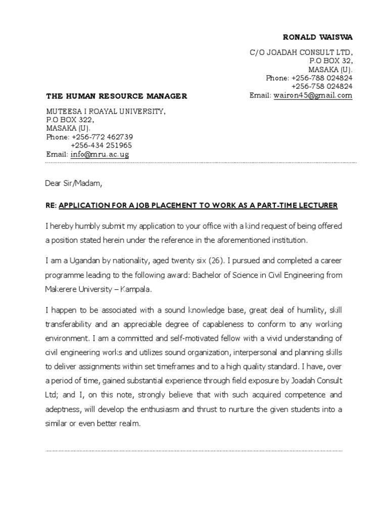 MRU Job Application | PDF | Behavior Modification | Learning