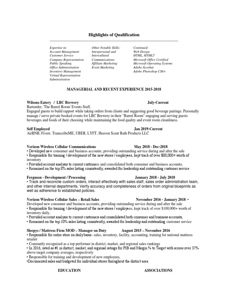 Highlights of Qualification | PDF | Retail | Best Buy