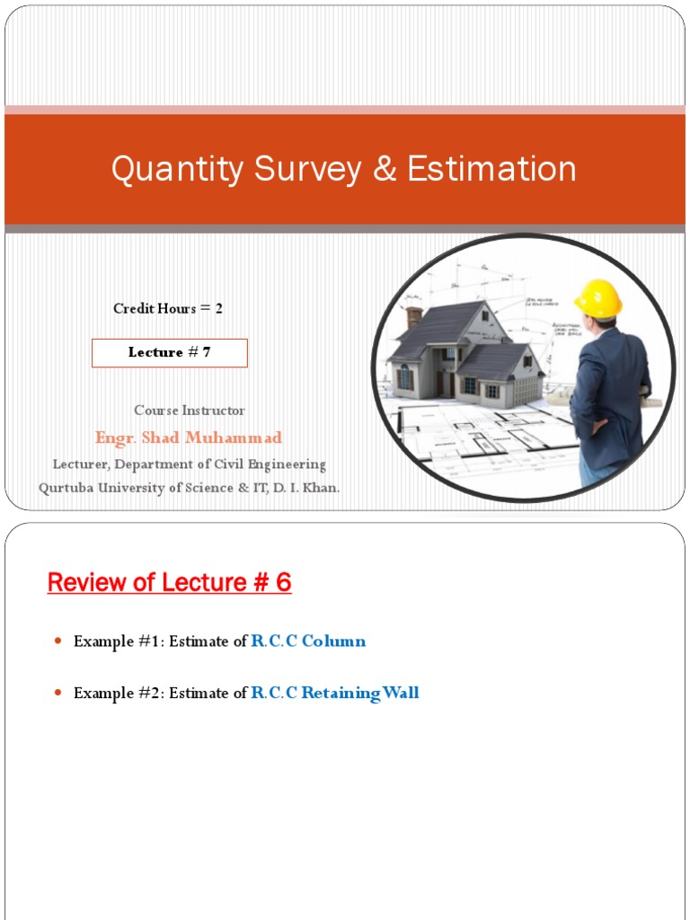 Quantity Survey Estimates | PDF | Mortar (Masonry) | Brick