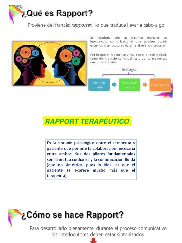 Sesión 3 - Qué Es Rapport y Pautas para Mejorar El Rapport en Una ...