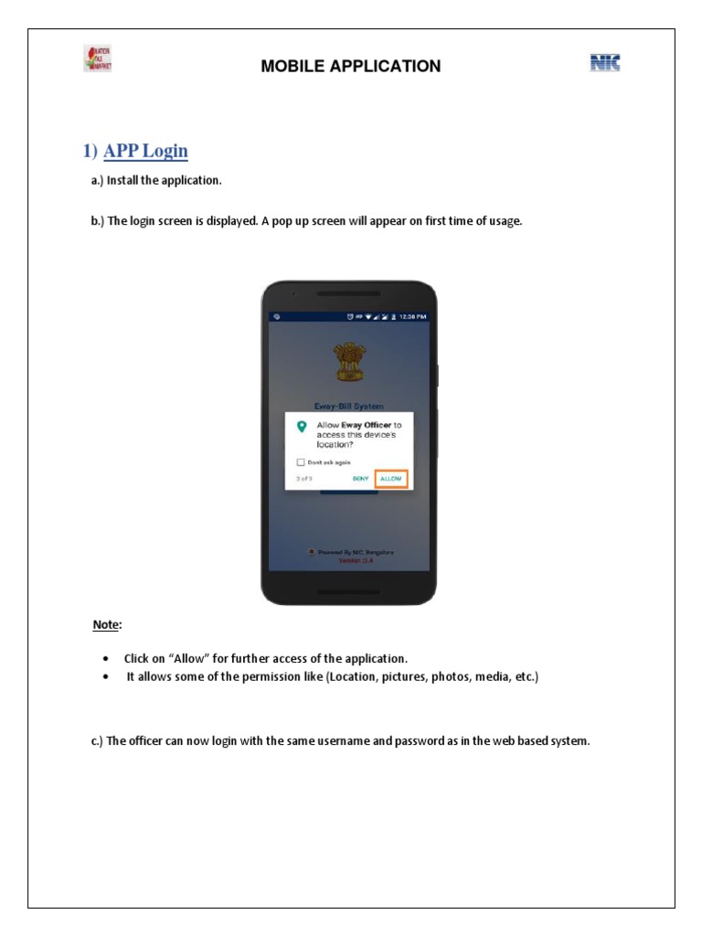 1) APP Login: Mobile Application | PDF