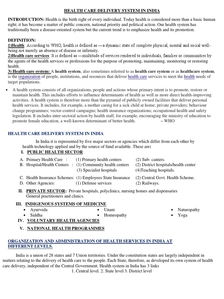 Health Care Delivery System | PDF | Health Care | Health System