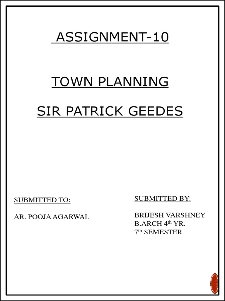 Patrick Geddes Urban Planner | PDF