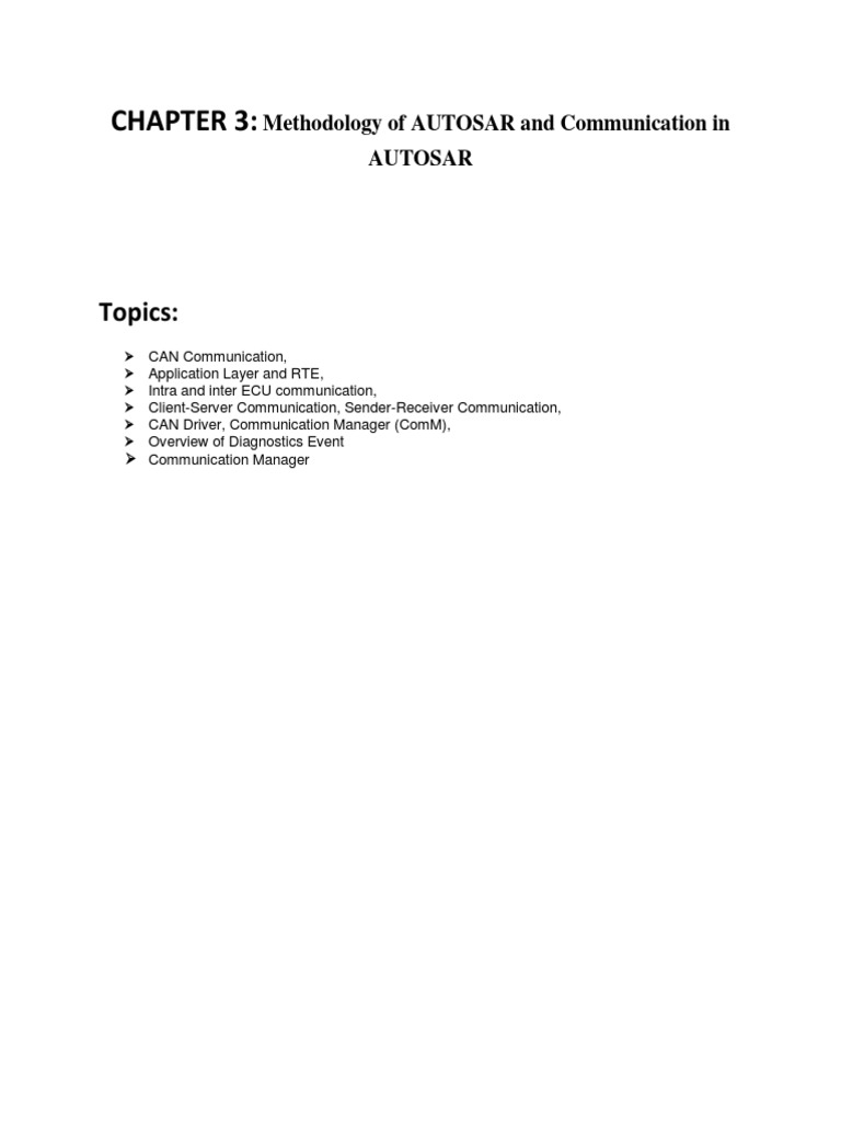 Methodology of AUTOSAR and Communication in AUTOSAR-1-1 PDF | PDF | Osi ...