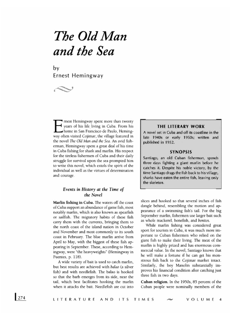 The Old Man and The Sea0Literature and Its Time Vo 4 PDF | PDF | Fish ...