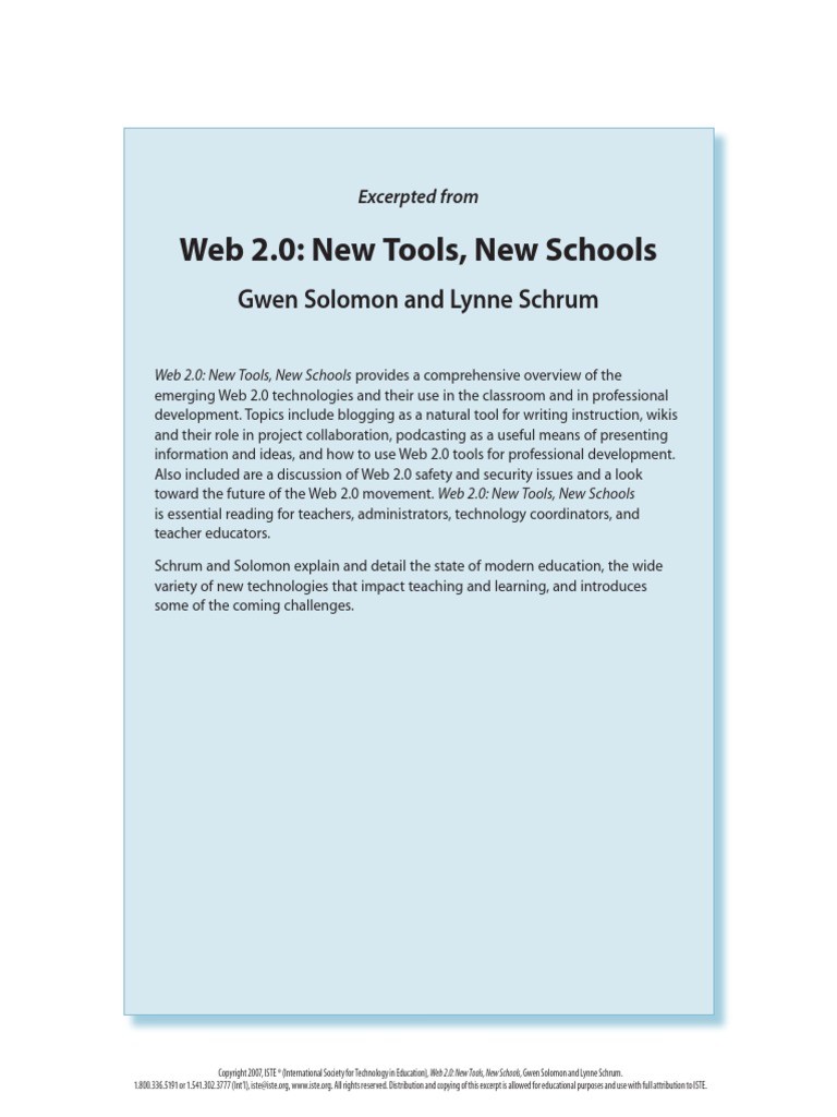 Web 2.0 New Tools, New Schools | Download Free PDF | Web 2.0 | Blog