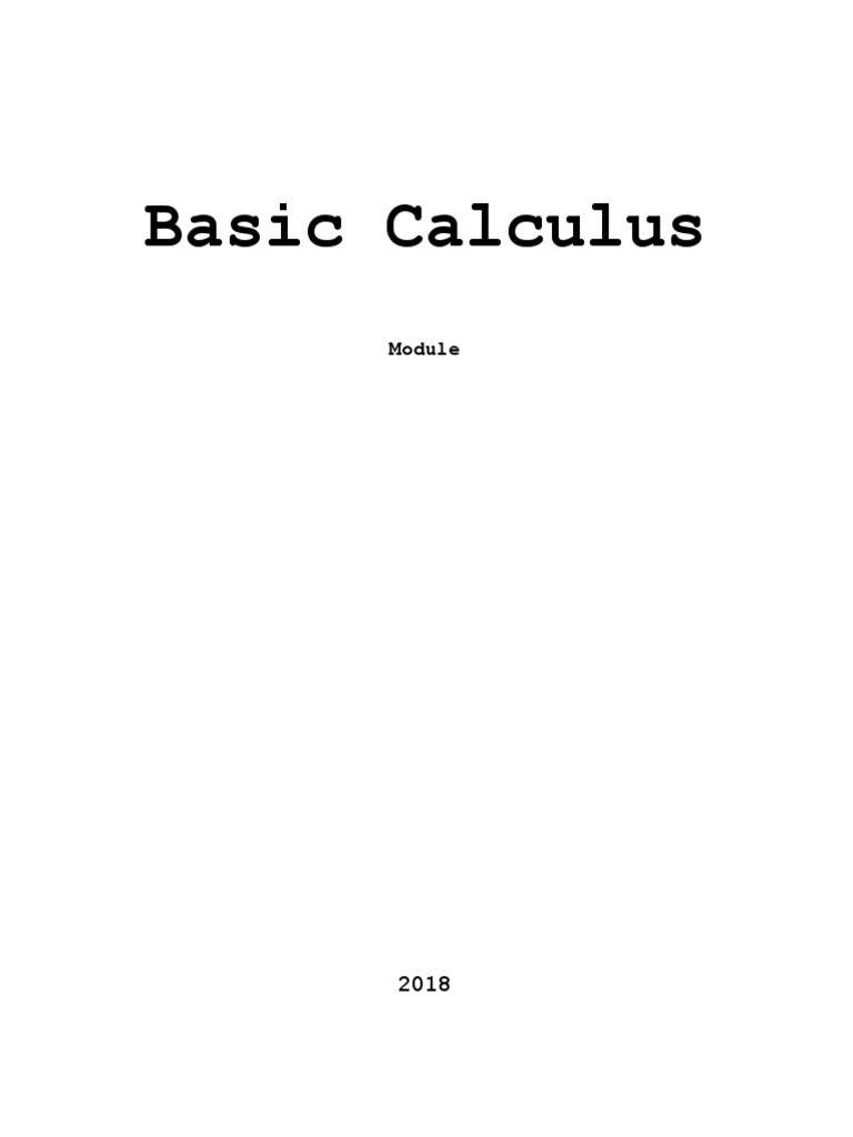 Basic Calculus Module PDF | PDF | Derivative | Function (Mathematics)