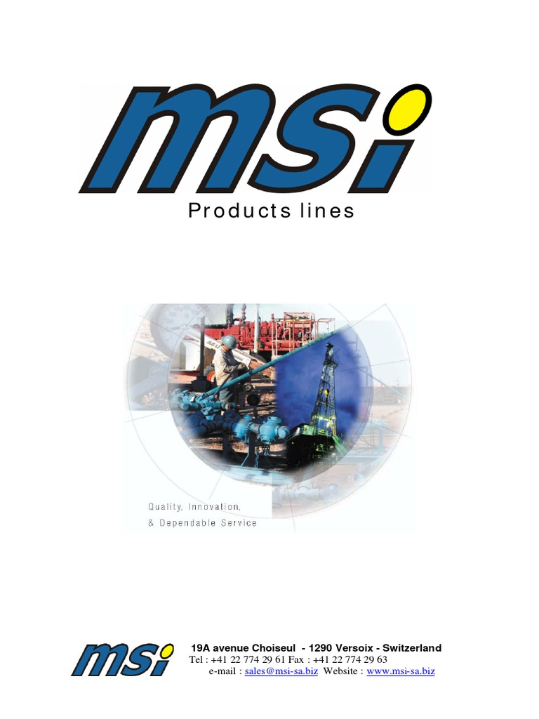 MSI Product | PDF | Pump | Drilling Rig