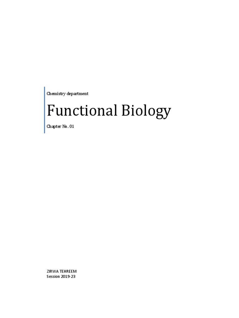 Functional Biology: Chemistry Department | PDF