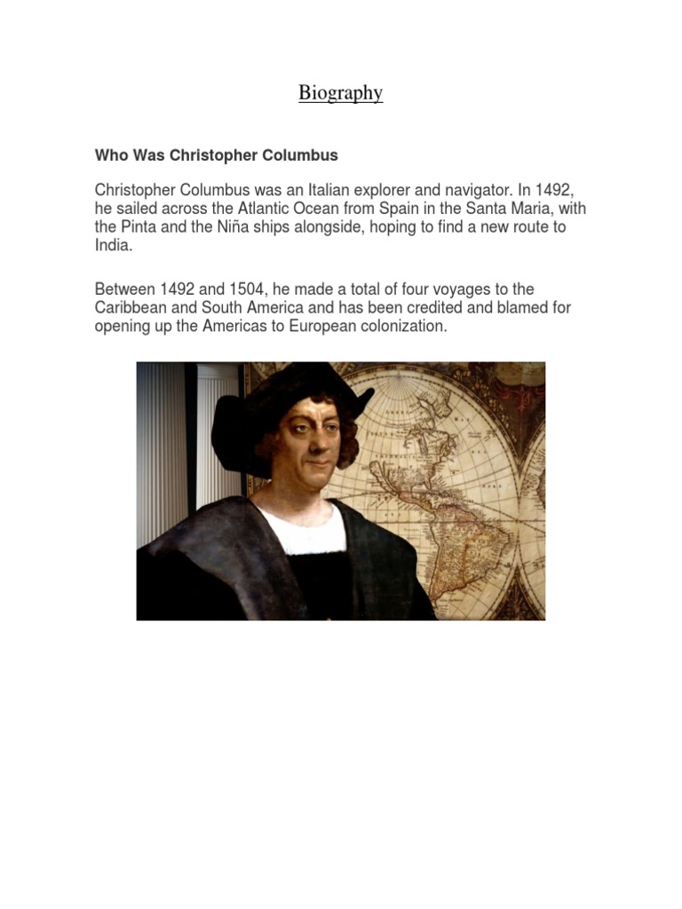 Biography: Who Was Christopher Columbus | PDF