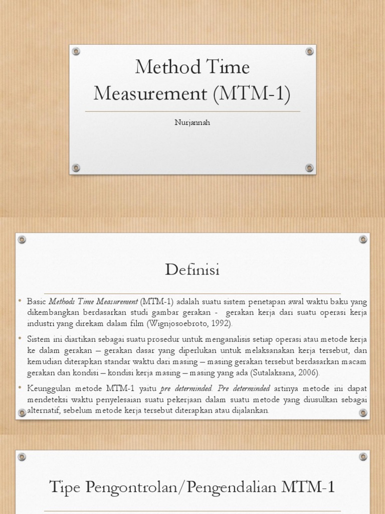 Method Time Measurement Mtm 1 Pdf