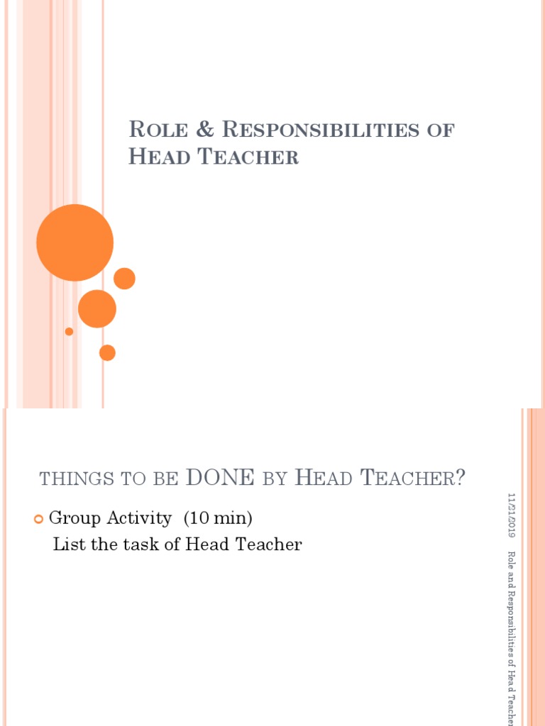 (Updated) Role of Responsibilites of Head Teacher | PDF | Head Teacher ...