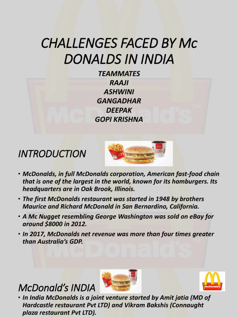 Challenges Faced by MC Donalds in India 2 | PDF | Mc Donald's | Hamburgers