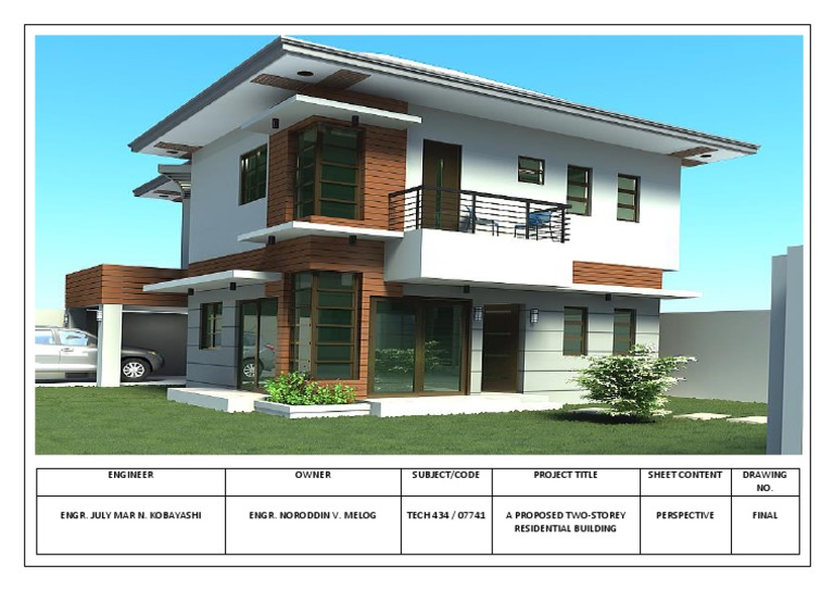 Proposed Two-Storey Residential Building | PDF | Technology & Engineering