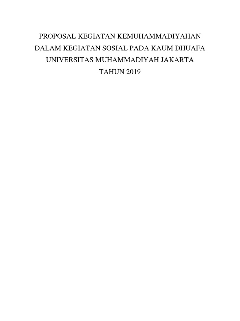 Proposal Muhammadiyah | PDF