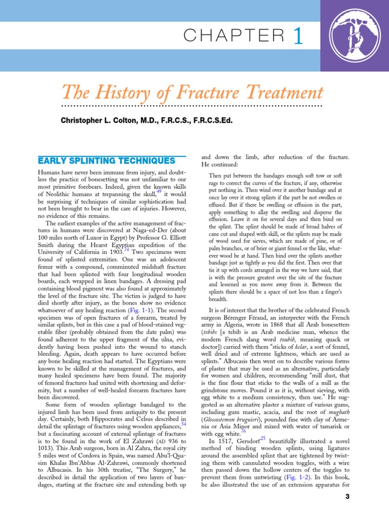 History of Fracture Treatment Techniques | PDF | Amputation | Surgery