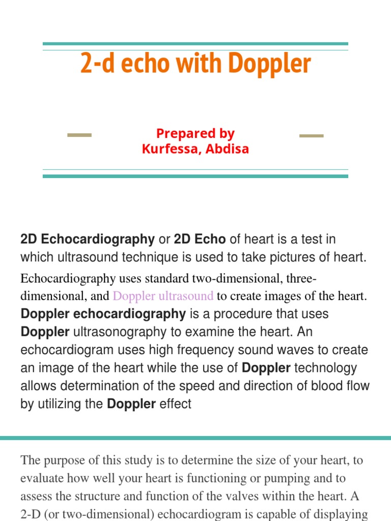 An Overview of 2D Echocardiography with Doppler: Procedures, Equipment ...