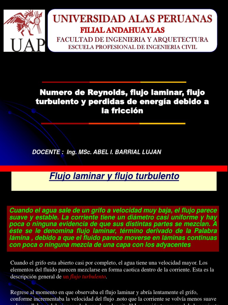 Numero de Reynolds | PDF | Flujo laminar | Numero Reynolds