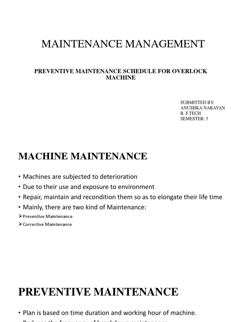 Maintenance Management | PDF | Mechanical Engineering | Manufactured Goods