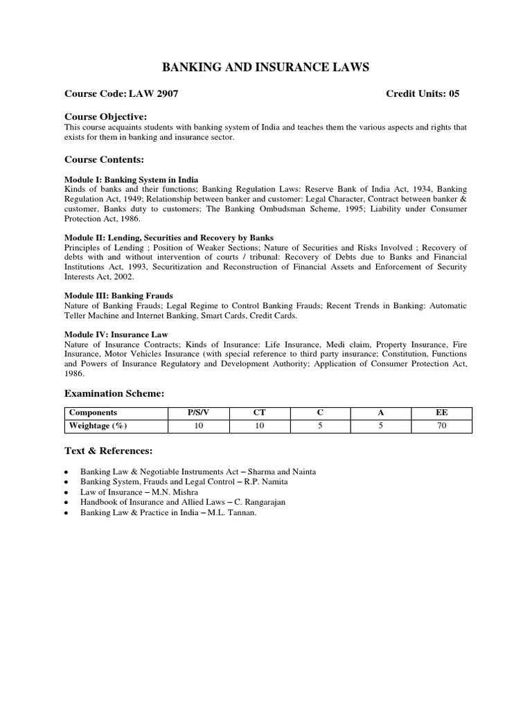 75ad8sem IX Banking and Insurance Law-Pdf - 2 | PDF