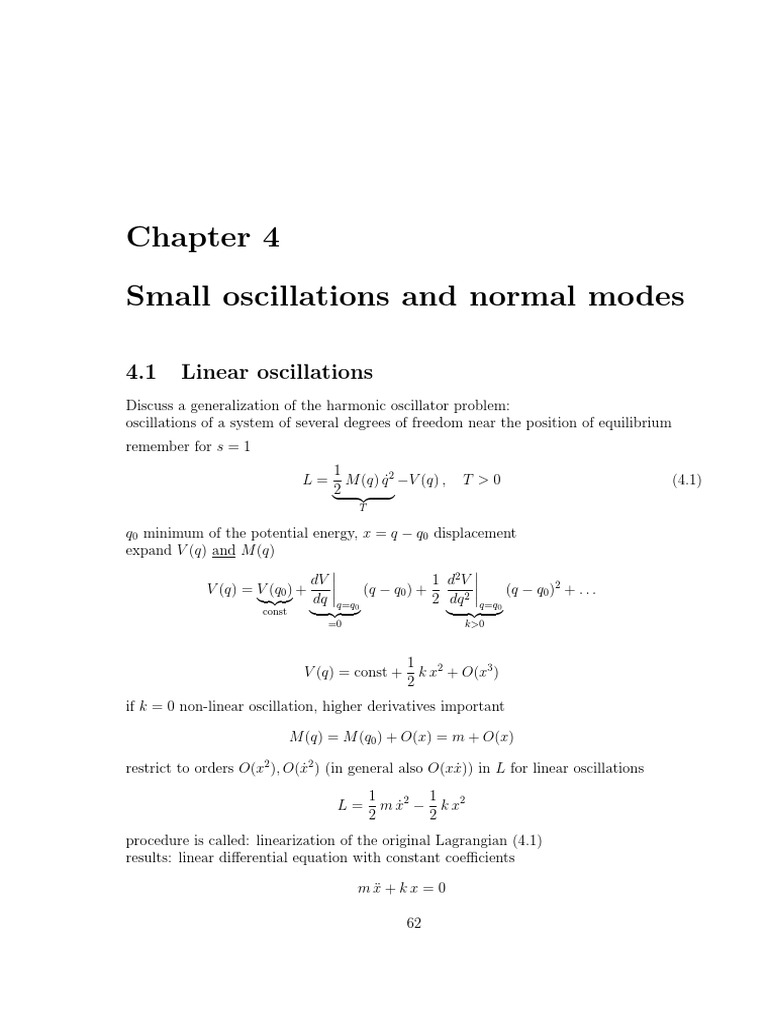 Small Oscillations and Normal Modes | PDF | Eigenvalues And Eigenvectors | Normal Mode