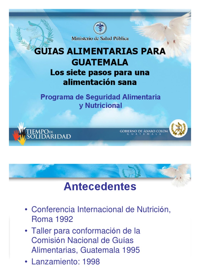 Guatemala - Presentacion Guias Alimentarias | Descargar gratis PDF | Dieta | Alimentos