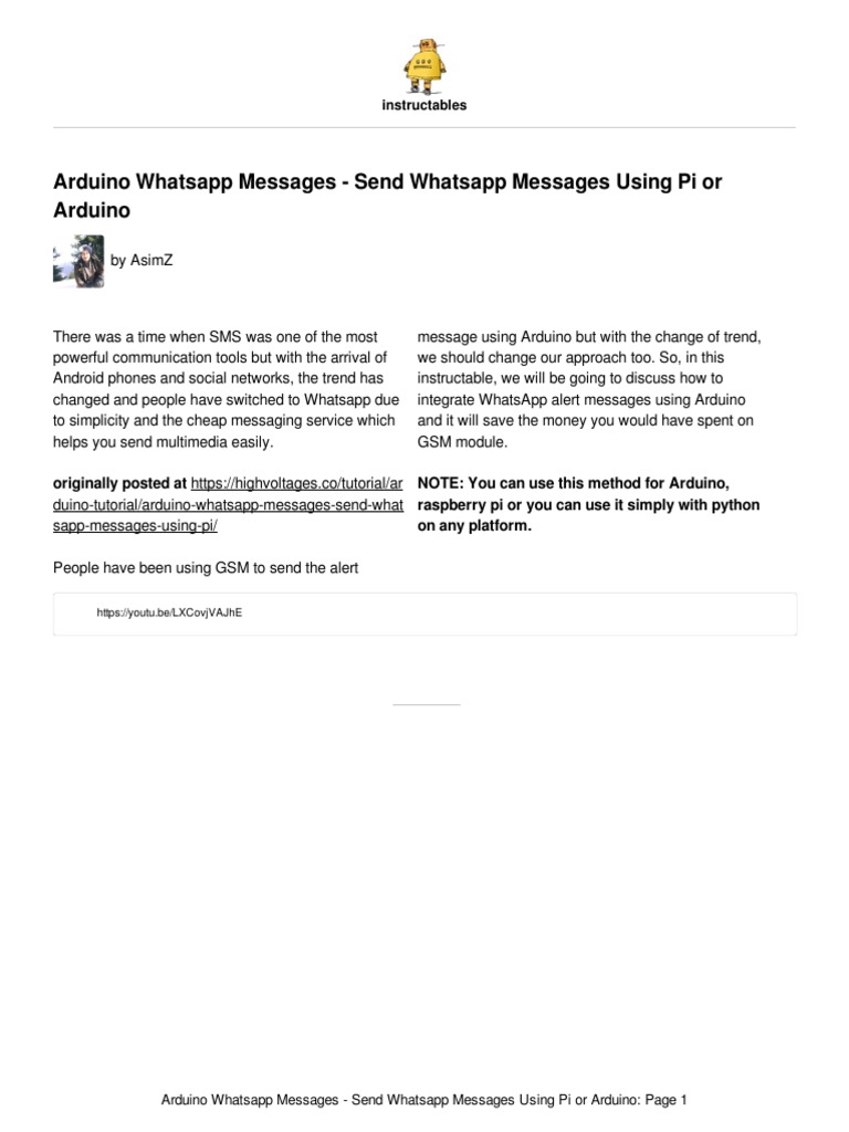 Arduino Whatsapp Messages Send Whatsapp Messages U | PDF | Computing | Digital Technology