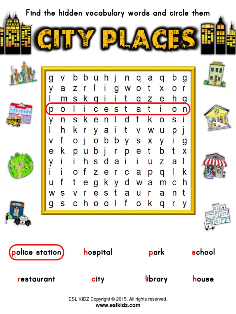 City Places Word Search | PDF