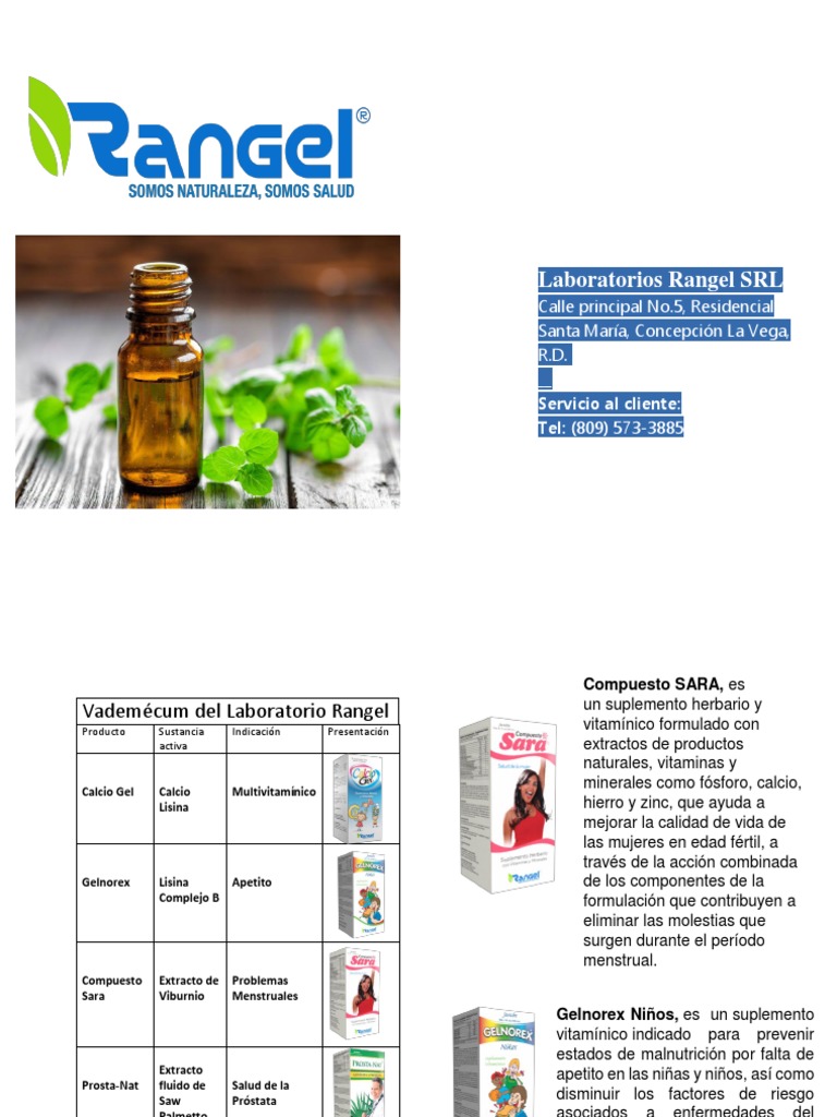 Vademécum del Laboratorio Rangel: Productos, indicaciones y ...