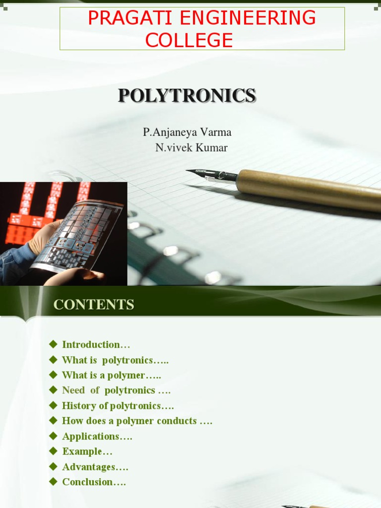 Polytronics | PDF | Polymers | Silicon
