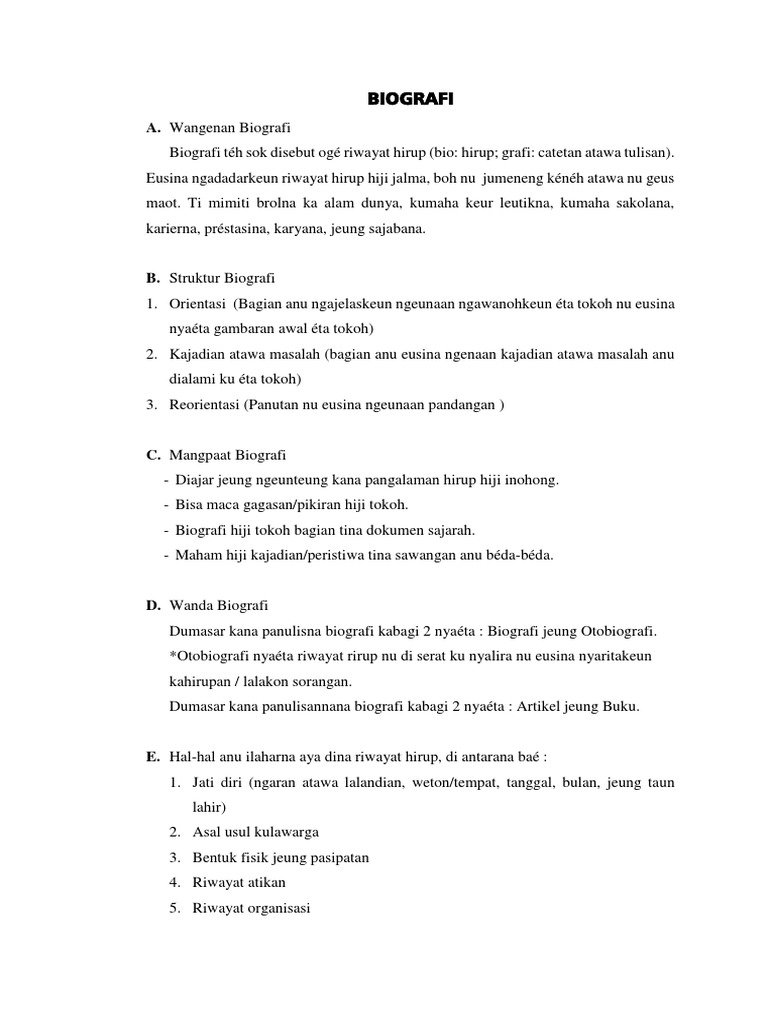 Materi Biografi Kelas Xi Bahasa Sunda Pdf