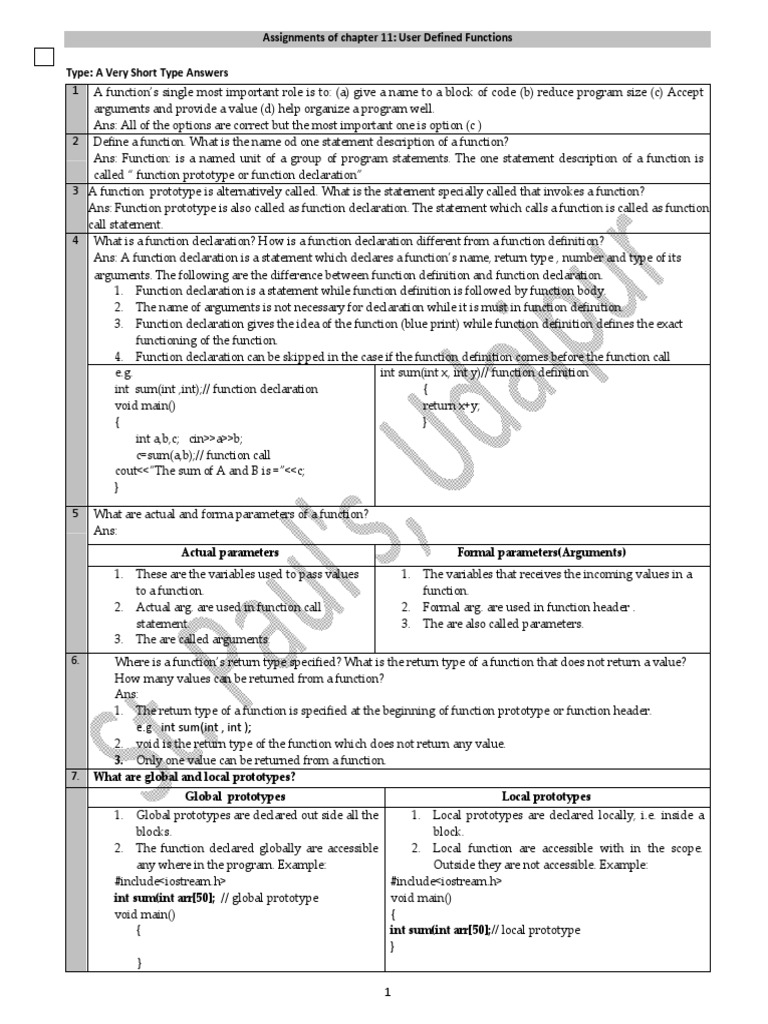 Ch11 User Defined Functions2016 Pdf Subroutine Scope Computer Science